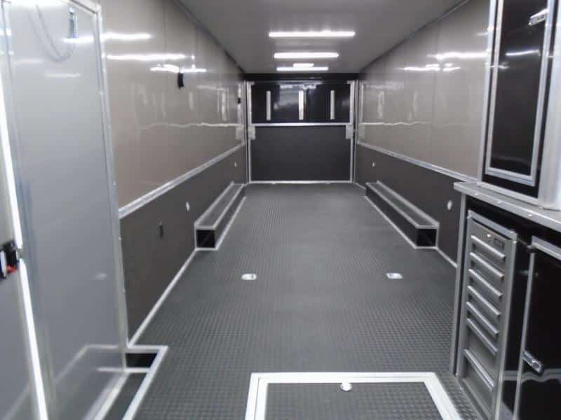 Enclosed Car Trailer 34' 3/6K Spread Axles Wide Ramp Door Finished ...