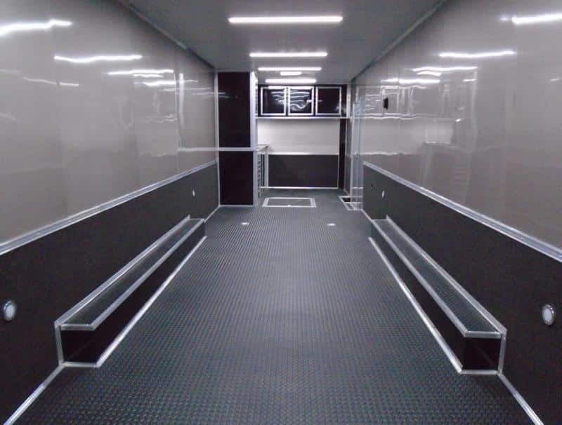 Enclosed Car Trailer 34' 3/6K Spread Axles Wide Ramp Door Finished ...