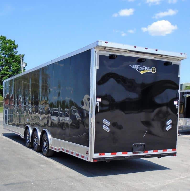 Enclosed Car Trailer 34' 3/6K Spread Axles Wide Ramp Door Finished ...