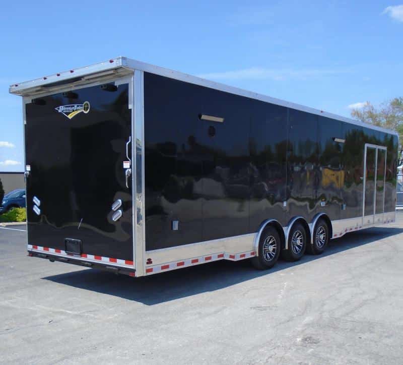 Enclosed Car Trailer 34' 3/6K Spread Axles Wide Ramp Door Finished ...