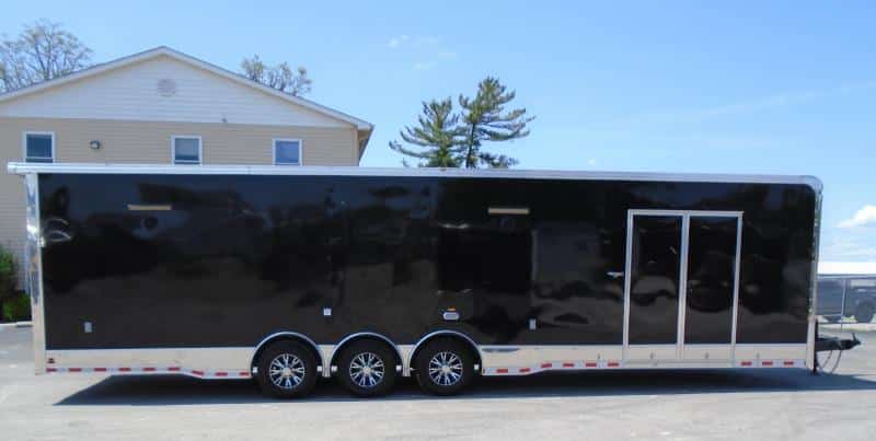 Enclosed Car Trailer 34' 3/6K Spread Axles Wide Ramp Door Finished ...