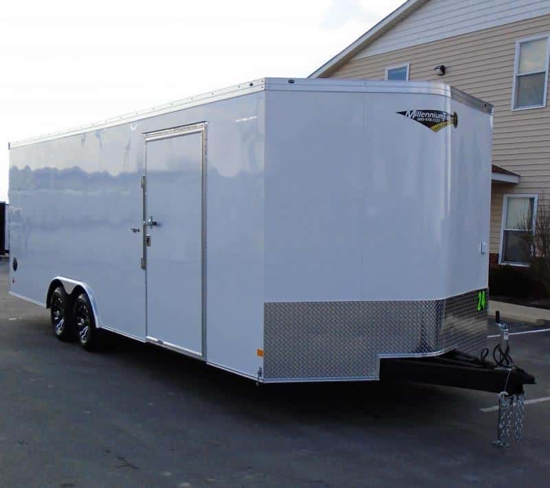 Enclosed Car Hauler Trailer 2023 24' Finished Interior & Black Viper ...