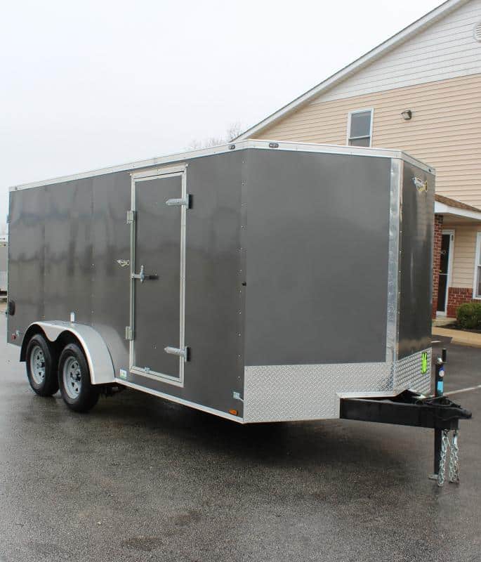 Enclosed Cargo Trailer 2022 7' X 16' Double Rear Doors LED Lighting ...