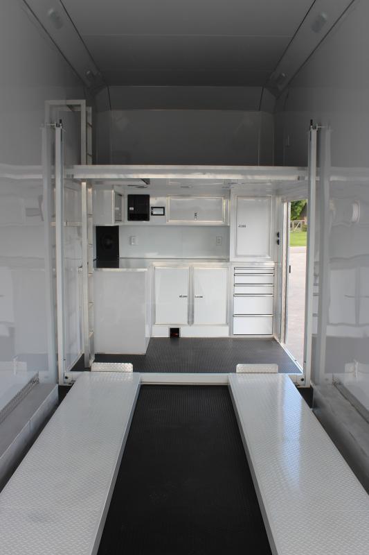 Enclosed Stacker Trailer 2024 28' Aluminum Edge 16' Lift & Loaded Out ...