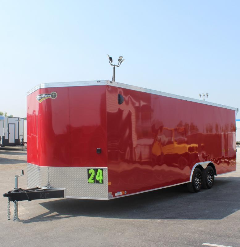 Enclosed Car Hauler 2024 24' Heat Finished Interior w/Cabinets & Rear ...