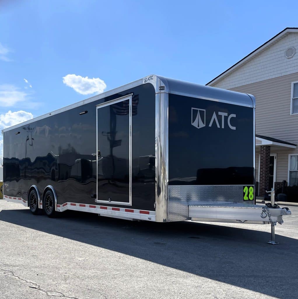 Enclosed ATC Car Trailer 2025 28' Aluminum ROM 550 Large Escape Door ...